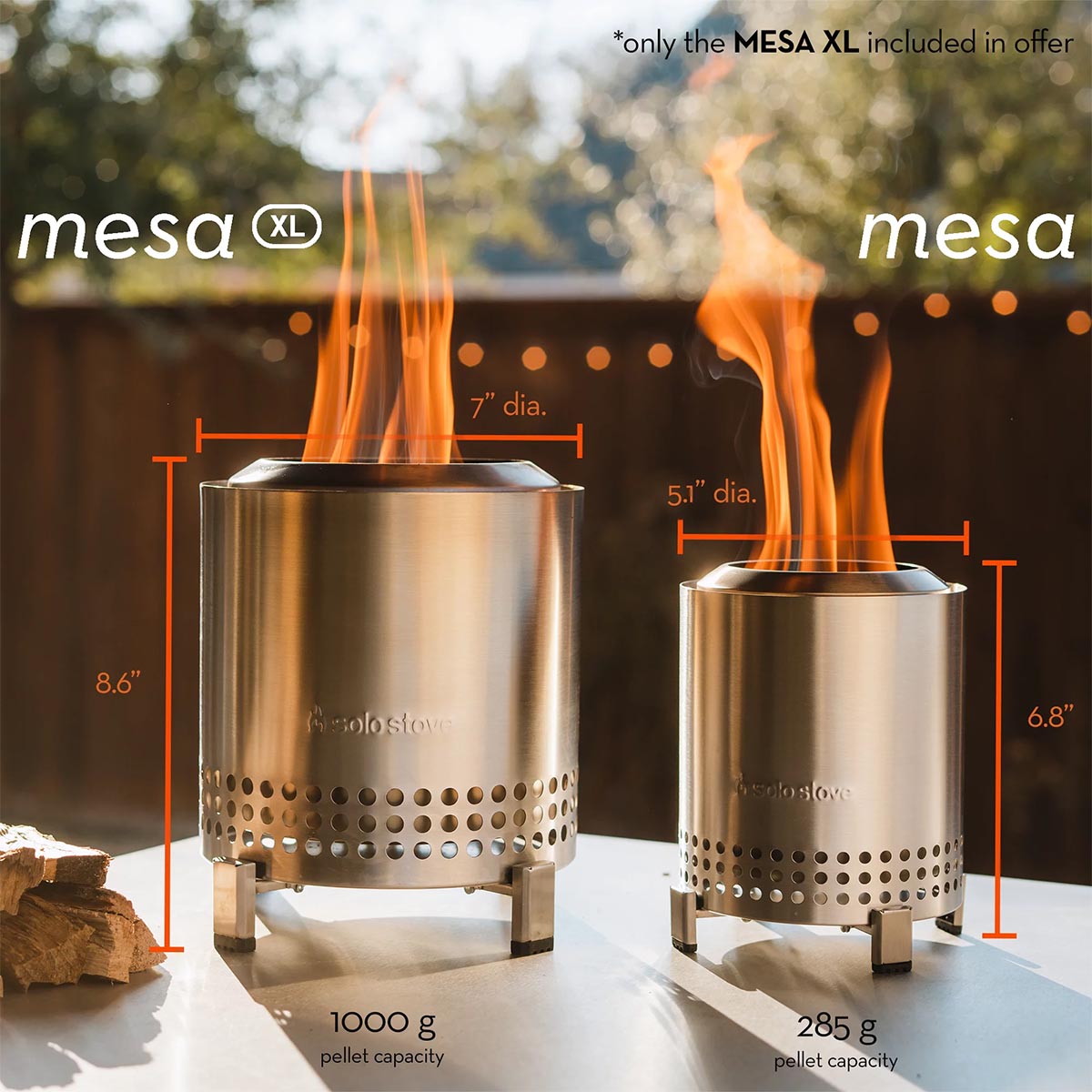 Solo Holland Fire Pit Mesa Xl Stainless Steel Woodandgas